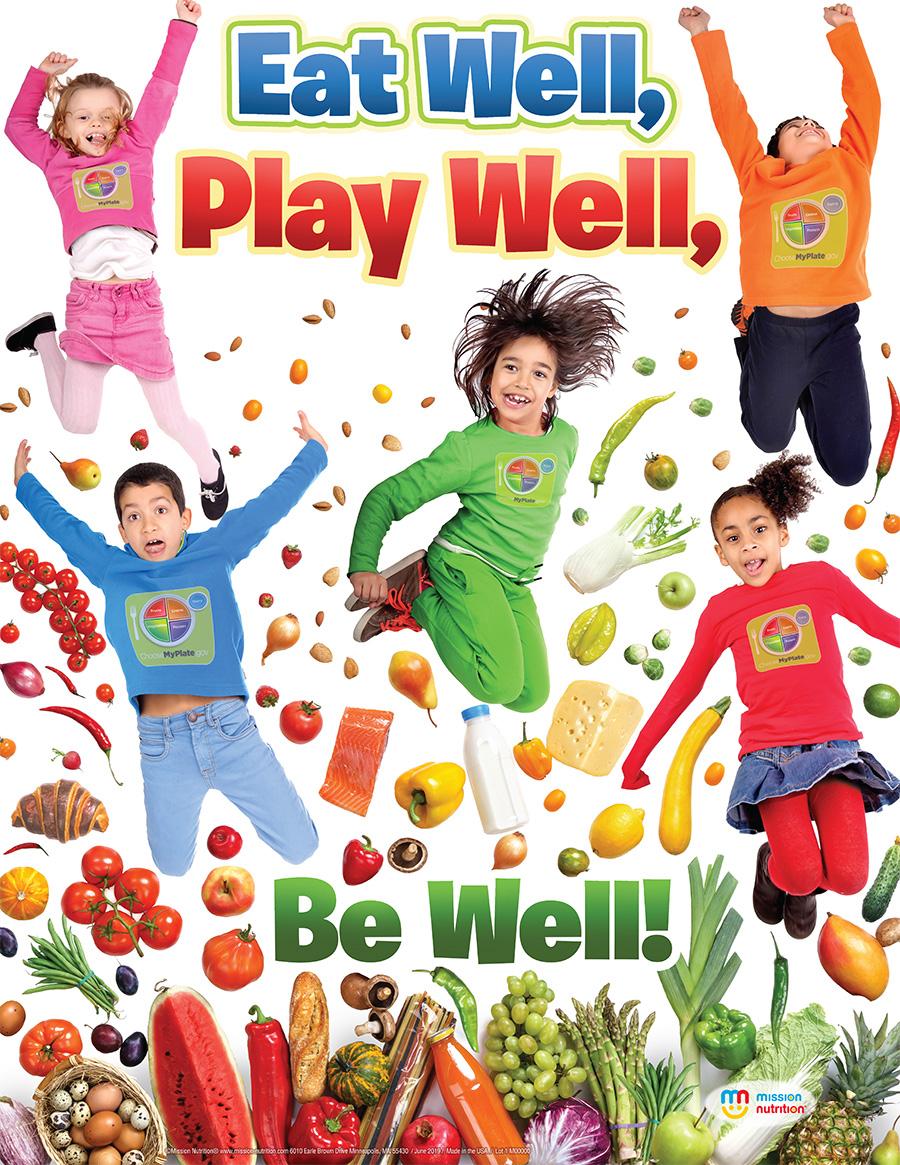 Poster - Eat Well, Play Well, and Be Well! | Mission Nutrition