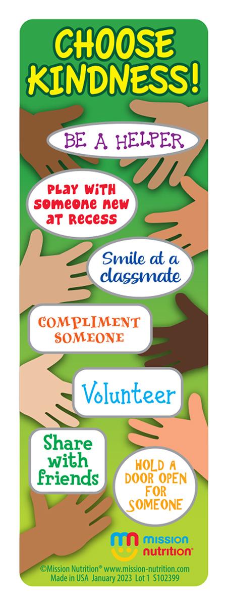 Bookmark - Choose Kindness! | Mission Nutrition